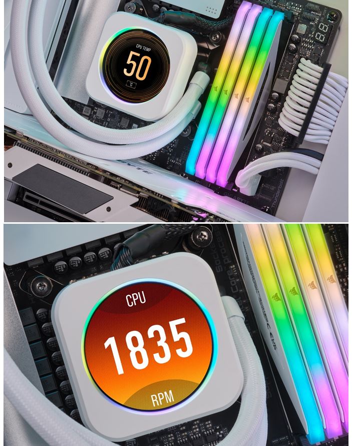 CORSAIR iCUE ELITE CPU Cooler LCD White Display Upgrade Kit transforms ...