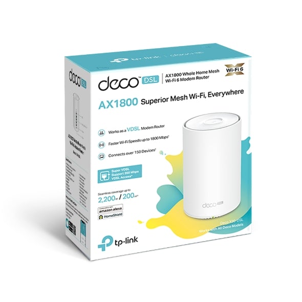TP-Link Deco X20-DSL AX1800 VDSL Whole Home Mesh WiFi 6 Router, Up To ...